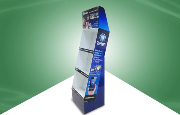 Quality Security Products POP Cardboard Display / Cardboard Floor Display With Three Shelf for sale