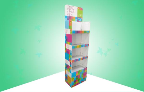 Quality Customized 4 Shelf Cardboard Display Stands Large space For Selling Little Craft Kits for sale