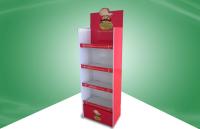 Quality Red Four Shelf Cardboard Free Standing Display Units PP Lamination for Snack for sale