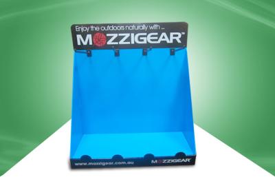 Китай Голубой относящий к окружающей среде дисплей Countertop картона с черными крюками продается