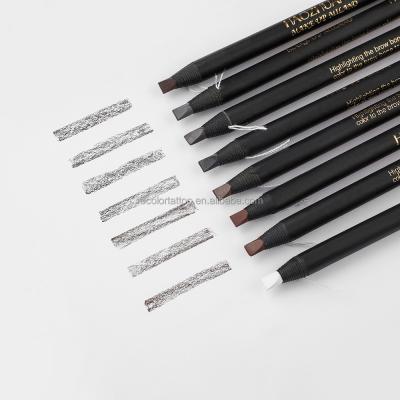 China Customized Logo Soft and Hard Core Eyebrow Pencil with White Red Black Brown Coffee Colors Permanent Makeup Accessory for sale