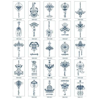 China Long-Lasting 15 Days Waterproof Herbal Juice Body Tattoo Stickers New Sun Design with Lotus for Men and Women for sale