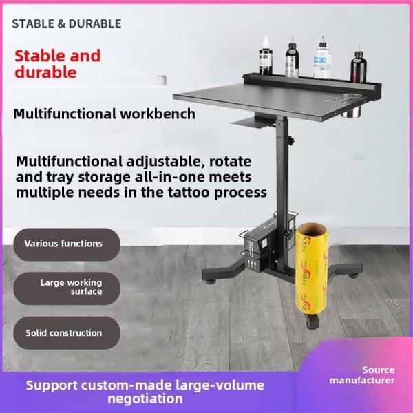 Quality Portable Adjustable Metal Tattoo Workbench Cart Waterproof Multifunctional for sale