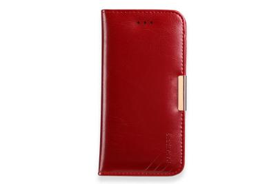China Red IPhone 7 Plus Genuine Leather Phone Cases 19 X 11 X 2cm With Card Holders for sale