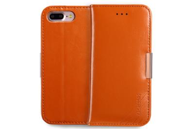 China Fashion IPhone 7 Leather Phone Cases Brown Shock Resistence With Card Slot for sale