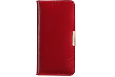 China Wallet Style Red Cell Phone Covers , Smooth Slim Galaxy S8 Leather Case for sale