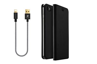 China Professional Black Apple Iphone 7 Phone Case Magnetic Stand Card Pocket for sale