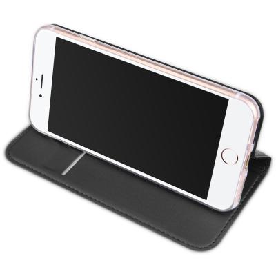 China Grey smartphone Endurable Magnetic Folio iPhone 8 leather phone case with card holder for sale