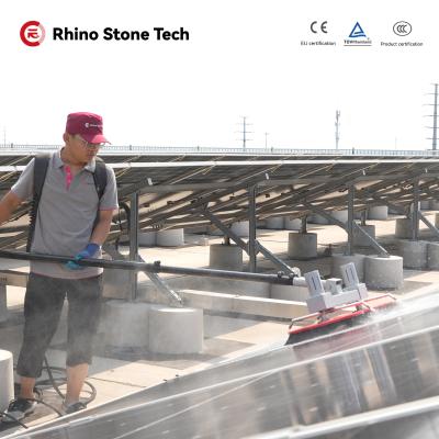 China Carbon Fiber Solar Panel Cleaning Rotating Brush Anti Static   Solar Panel Washing Brush for sale