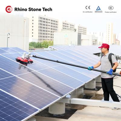 China Angle Adjustable Solar Panel Cleaning Tools 360RPM Water Solar Cleaning Double Disc for sale