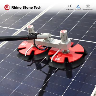 China Semi Automatic Solar Panel Rotating Brush Solar Panel Cleaning Brush System Washing Equipment for sale