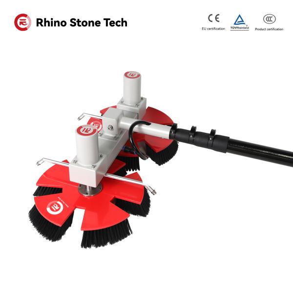 Quality Double-Head Solar Panel Cleaning Brush Photovoltaic Cleaning Equipment Tool Electric Rotating Disc Brush RHINO700-EH2 for sale