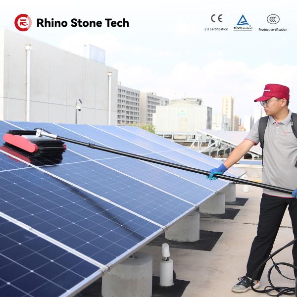 Quality Rotary Handel Solar Panel Roller Brush Battery Powered IP65 Cleaning Solar Panels On Roof for sale