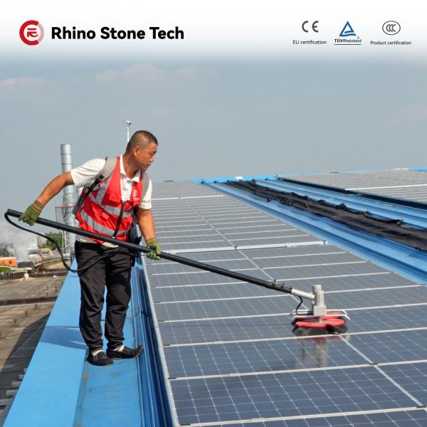 Quality Double Disc Solar Panel Rotating Brush Dirt Clear Pv Module Cleaning Anti Static for sale
