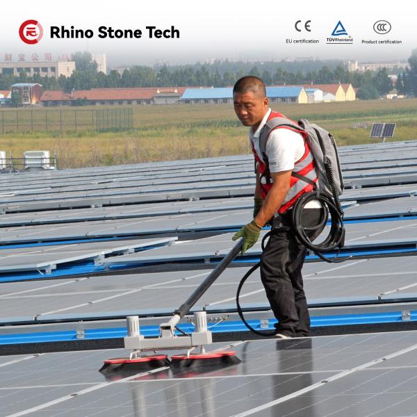 Quality Double Disc Solar Panel Rotating Brush Dirt Clear Pv Module Cleaning Anti Static for sale
