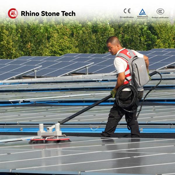Quality CE Solar Panel Cleaning Brush Double Disc Rotating Brushes Red for sale