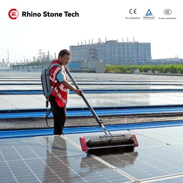 Quality 2025 Best Roller Brush Water / Dry Solar Panel Cleaning Battery Power Supply RHINO700-EH3 for sale