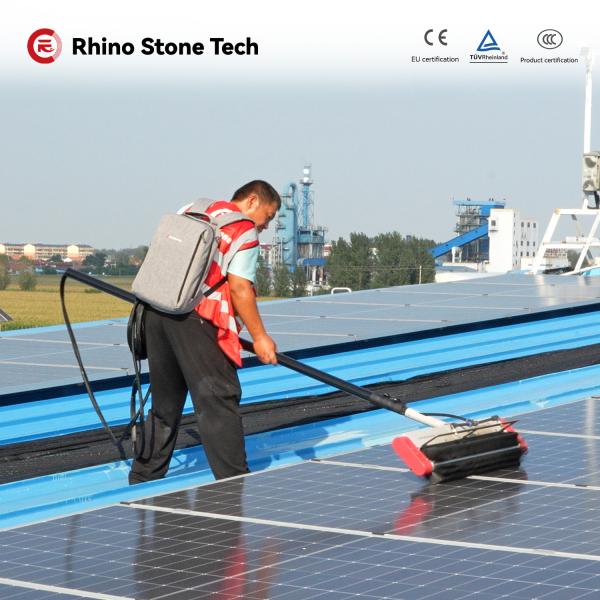 Quality Water Waterless Solar Panel Cleaner Roller Brush Heavy Duty Clear for sale