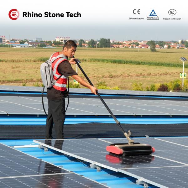 Quality PV Solar Plate Cleaning Brush Farm Array Solar Panel Dust Cleaning System Splash for sale
