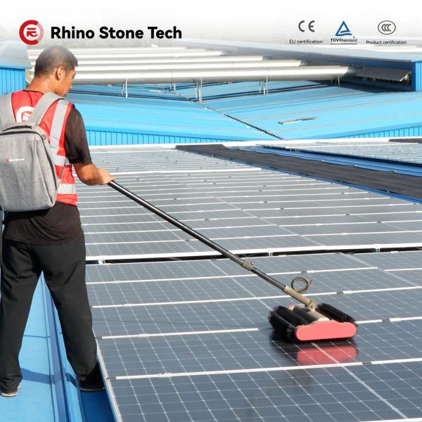 Quality PV Solar Plate Cleaning Brush Farm Array Solar Panel Dust Cleaning System Splash for sale