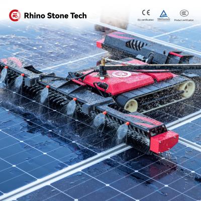 China Remote Controlled PV Module Cleaner Solar Cleaning Equipment Maintenance Robot Drit Washing Solution Machine Kit for sale