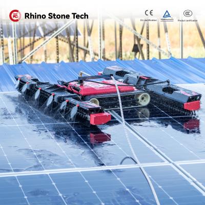 China Automatic Remote Control Solar Panel Cleaning Crawler Robot for PV Power Dust Removal Solution Tools for sale