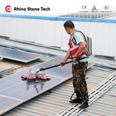 China Kohlefaserstab-Solarpanel-Reinigungbürsten Doppel-Scheiben-Bürstensysteme mit Antrieb zu verkaufen