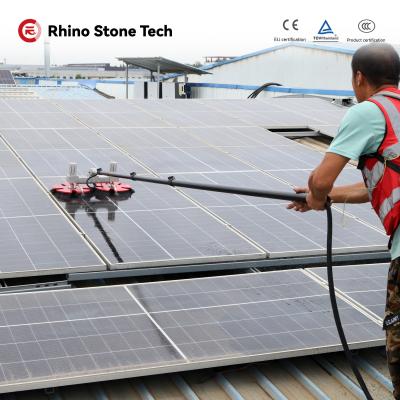 China Solarpanel-Reinigungswerkzeuge, ausziehbare, wassergespeiste Waschbürste, rotierender Schrubber, Ausrüstung, angetriebene Bürstensysteme zu verkaufen