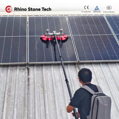 China Dual Disc Solar Panels Cleaning Brush Rooftop/Mountain/Farming /BIPV Systems PV Array Units Washing Toolings Kit for sale