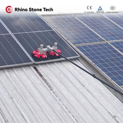 China Dual Disc Solar Panels Cleaning Brush Rooftop/Mountain/Farming /BIPV Systems PV Array Units Washing Toolings Kit for sale