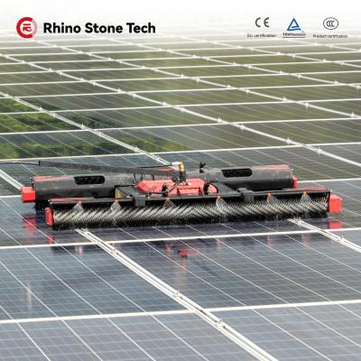 China Remote Control Solar Panel Cleaning System Crawler Robot for PV Power Dust Removal Solar Farm Solution for sale