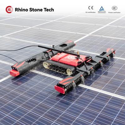 China Remote Control Solar Panel Cleaning System Crawler Robot for PV Power Dust Removal Solar Farm Solution for sale