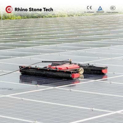 China Smart Solar Cleaner Automated Solar Cleaning Robot with Automatic Water Spray Autonomous Robotic PV Washer for sale