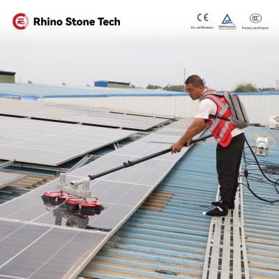 China Pair Balanced Disc Photovoltaic Panels Cleaning Brush Solar Power Dust Removal System Solution PV Array Deep Washing Cleaner for sale