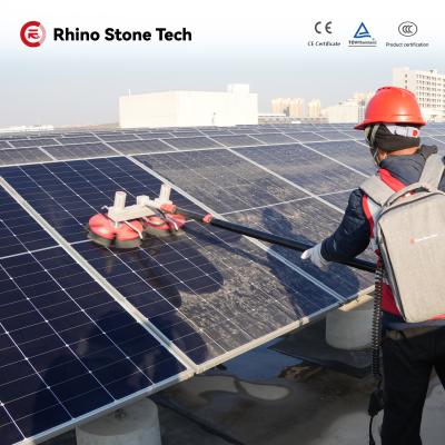 China Flexible Battery Backpack Pair Balanced Disc Photovoltaic Panels Cleaning Brush Solar Power Dust Removal System Solution PV Array Deep Washing Cleaner for sale