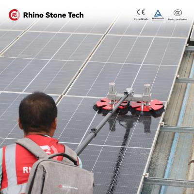 China Innovative Double-Head Water Flow Pole Strong Cleaning Brush Solar Panel Cleaning Machine for sale