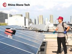 Efficient Two Roller Spin Solar Cleaning Brush with 3.6m Telescopic Pole