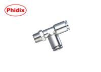 China T-Type External Thread Insert Pneumatic All-Metal Fitting 1.6Mpa Brass Nickel Plated for sale