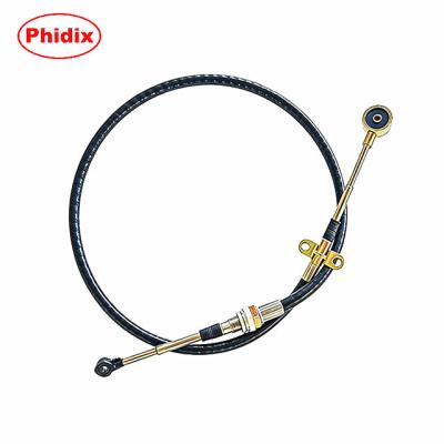 China Heavy-Duty Push-Pull Gear Shift Control Cable With Threaded Bulkhead & Rod End for sale