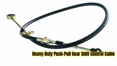 Heavy-Duty Push-Pull Gear Shift Control Cable With Threaded Bulkhead & Rod End