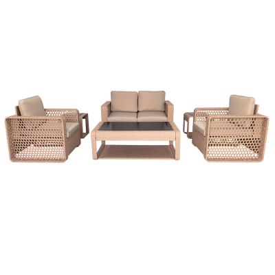 China 2026 New Developed  Metal Frame Indoor Outdoor Rattan Garden Patio Balcony Conversation Sofa Set for sale