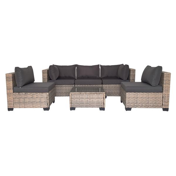 Quality Wholesale Sectional Sofa Garden Corner Set Factory Hot Sale Customizable 6 Pieces Outdoor Rattan Sofa for sale