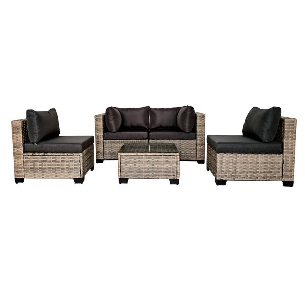 Quality Wholesale Sectional Sofa Garden Corner Set Factory Hot Sale Customizable 5 Pieces Outdoor Rattan Sofa Brown for sale