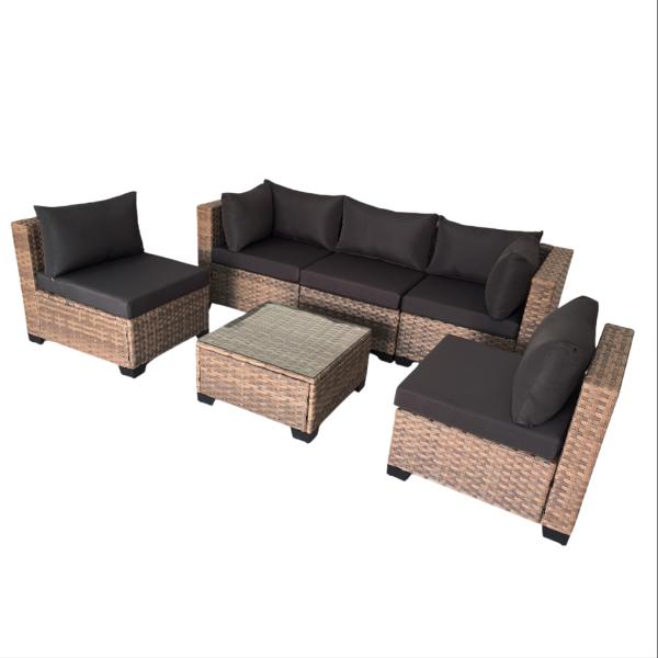 Quality Factory Direct Wholesale  PE Wicker Rattan  Sofa Set, Outdoor Patio Garden Sectional Corner Couch with  Coffee Table & Cushions for sale