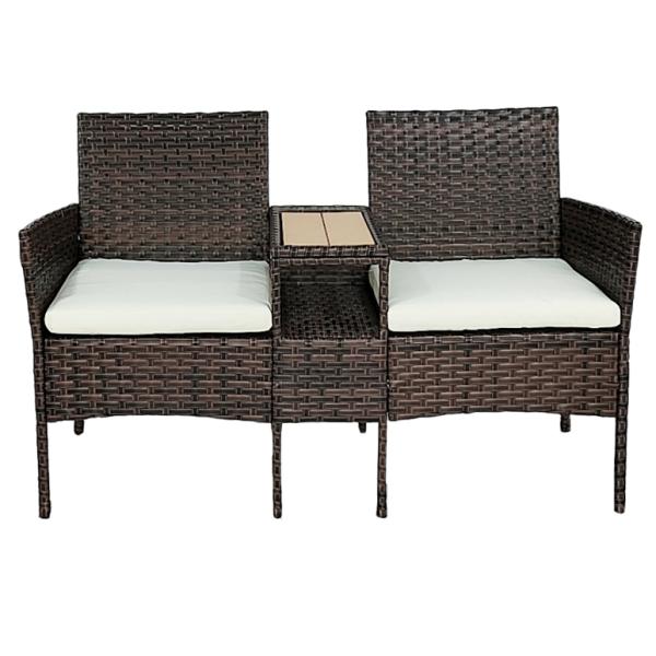 Quality Hot Sale Good Quality Garden Chairs Poly Wide Brown Rattan Hand Weaving Love Chair for sale