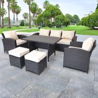 Quality Modern Outdoor Rattan Dining Table and Chair Set Woven Wicker Patio Furniture for sale