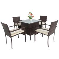 Quality Factory 2027 Hot Sale 1 Piece Table 4 Pieces Chairs Garden Rattan Dining Set for sale
