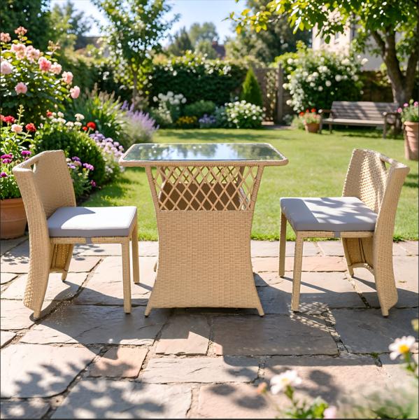 Quality 2026 New Arrival Factory Wholesale Outdoor Rattan Table Chair Set, Waterproof Garden Balcony Set for Home Cafe Restaurant for sale