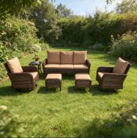 Quality Factory Price 6 Piece Outdoor Rattan Furniture Set 3 Seater Sofa and Rocking for sale
