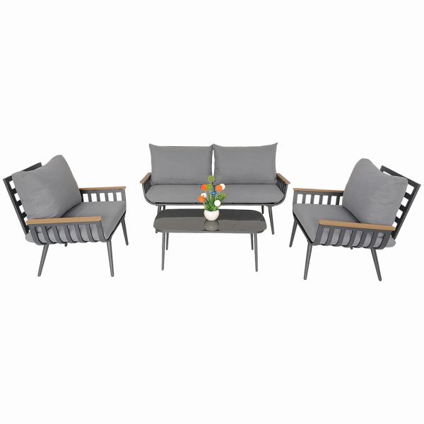 Quality Factory Hot Sale Furniture High Grade  Aluminium Furniture 4 Pieces Conversation Lounge Sets for sale